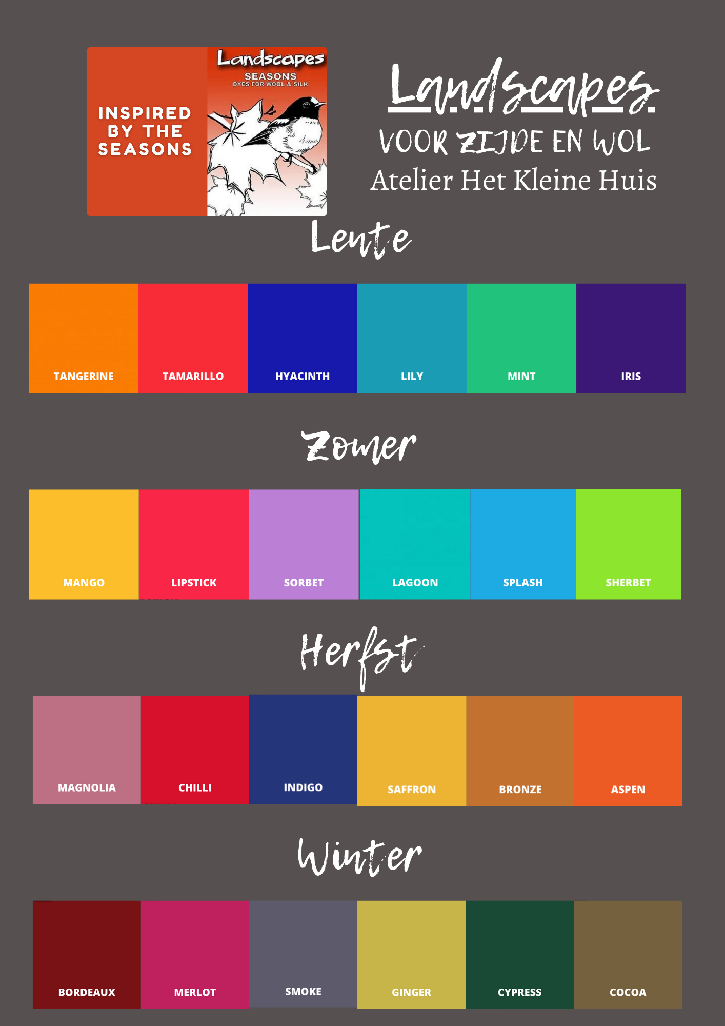 Ecoprint met Landscapes verf voor zijde, wol, katoen, linnen en leer