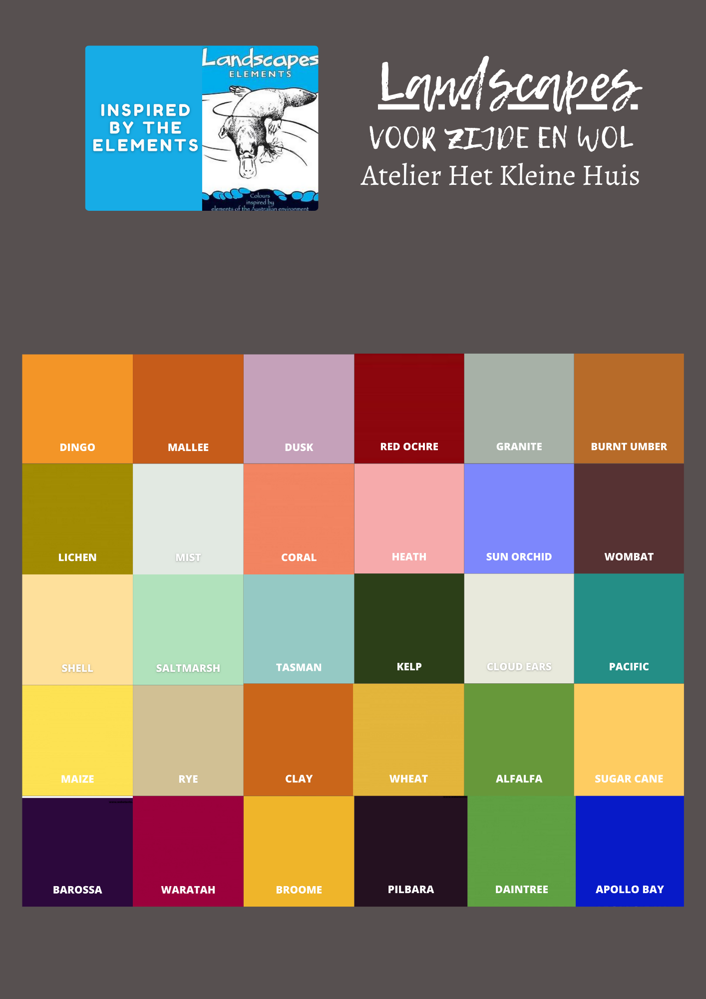 Ecoprint met Landscapes verf voor zijde, wol, katoen, linnen en leer